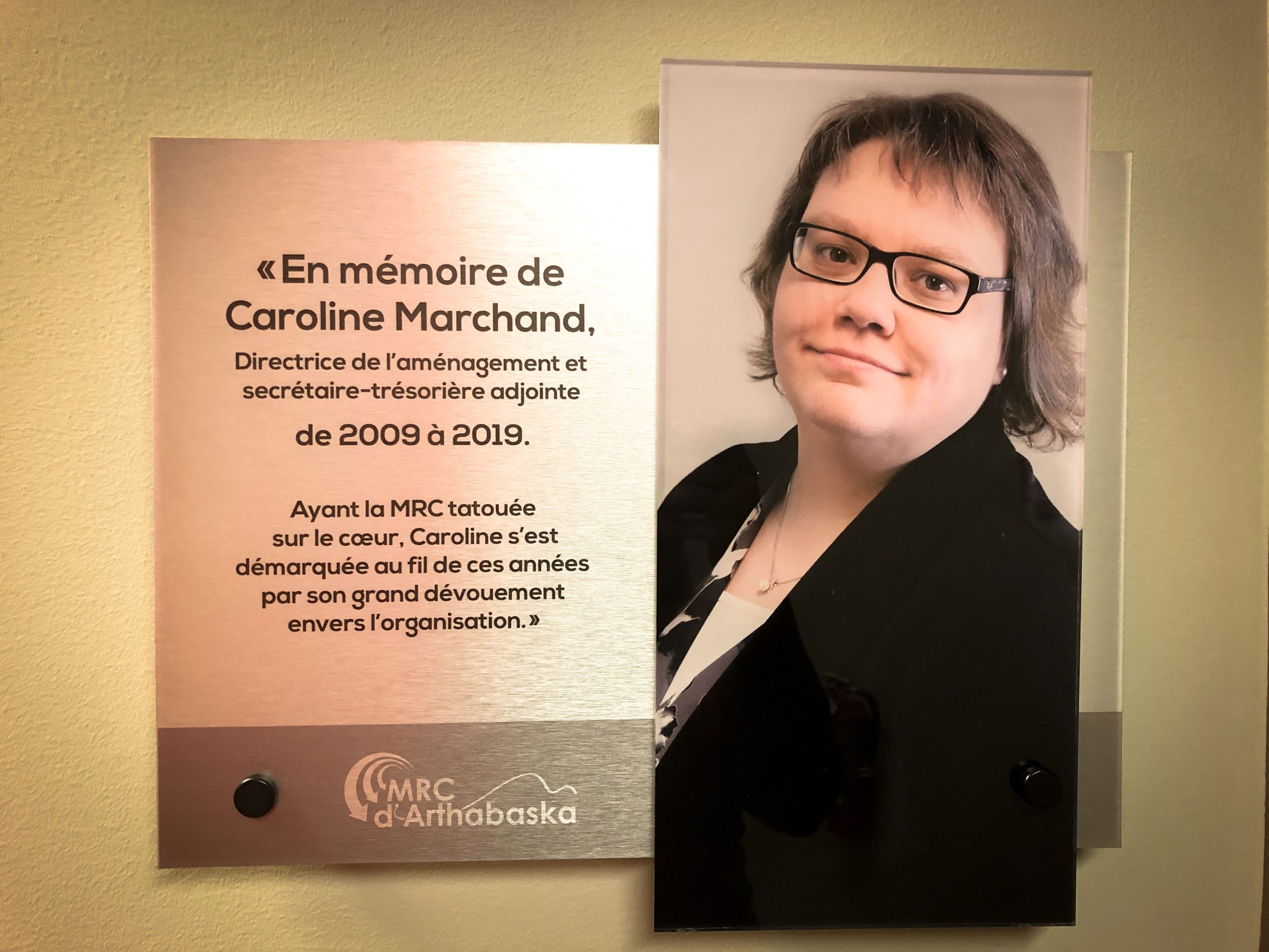 La MRC d’Arthabaska honore la mémoire de Caroline Marchand - La ...