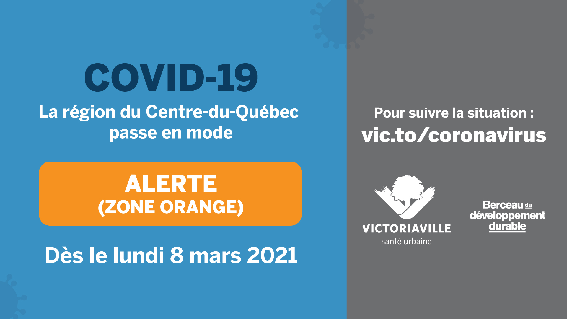 Victoriaville passe en zone orange dès lundi - La Nouvelle Union et L ...